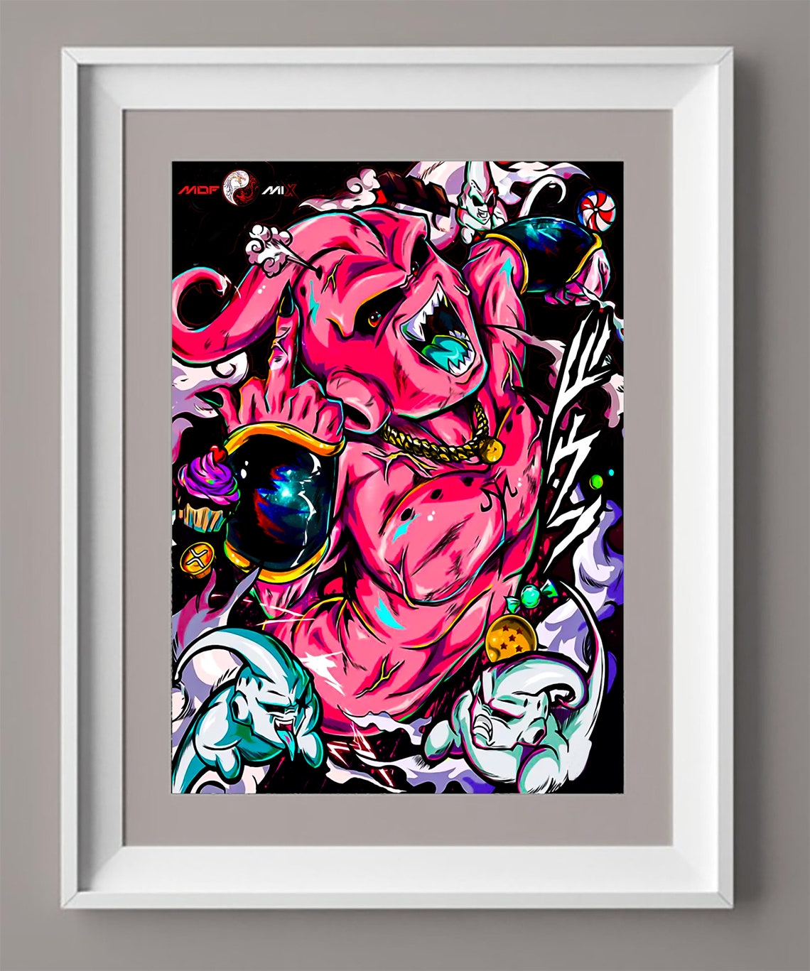 Famous DBZ No Frame Included: Kid Buu, Candy Buu - Etsy