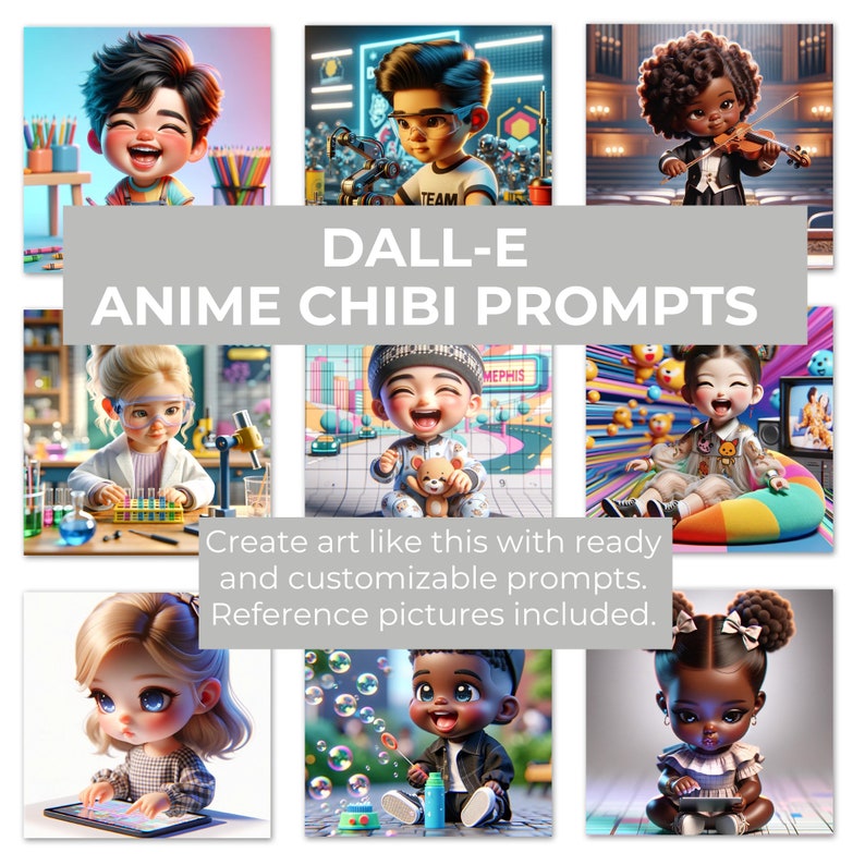 Anime Chibi Prompts for Dall-e Chat GPT Animated Prompts Digital ...