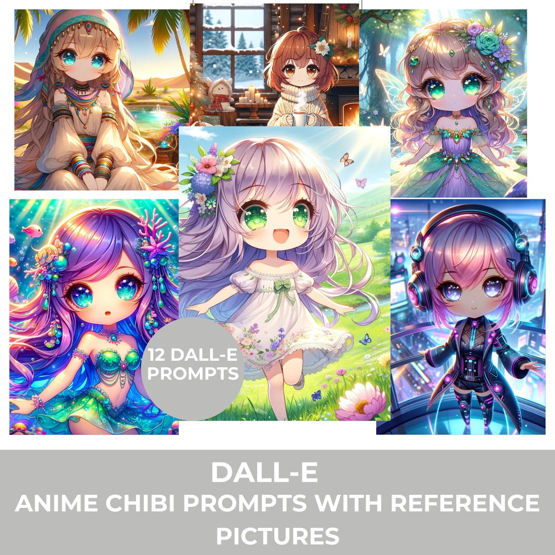 Anime Chibi Prompts for Dall-e Chat GPT Animated Prompts Digital ...