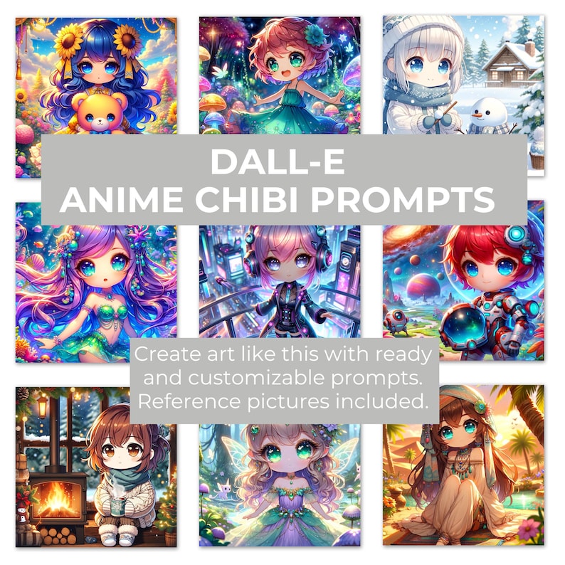 Anime Chibi Prompts for Dall-e Chat GPT Animated Prompts Digital ...