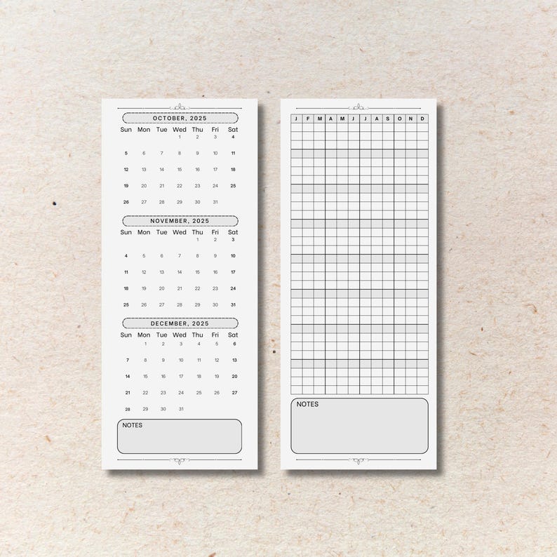 2025 Minimalist Monthly Calendar, Monthly Calendar, Bookmark ,2025 ...