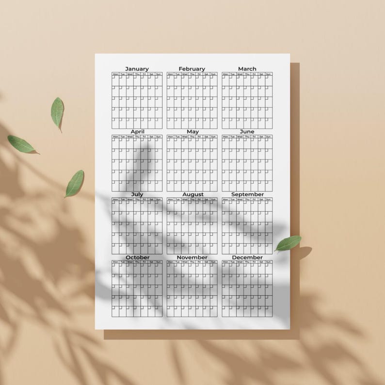 2025 Monthly Calendar Printable | A4 A3 A2 (PDF) - Etsy