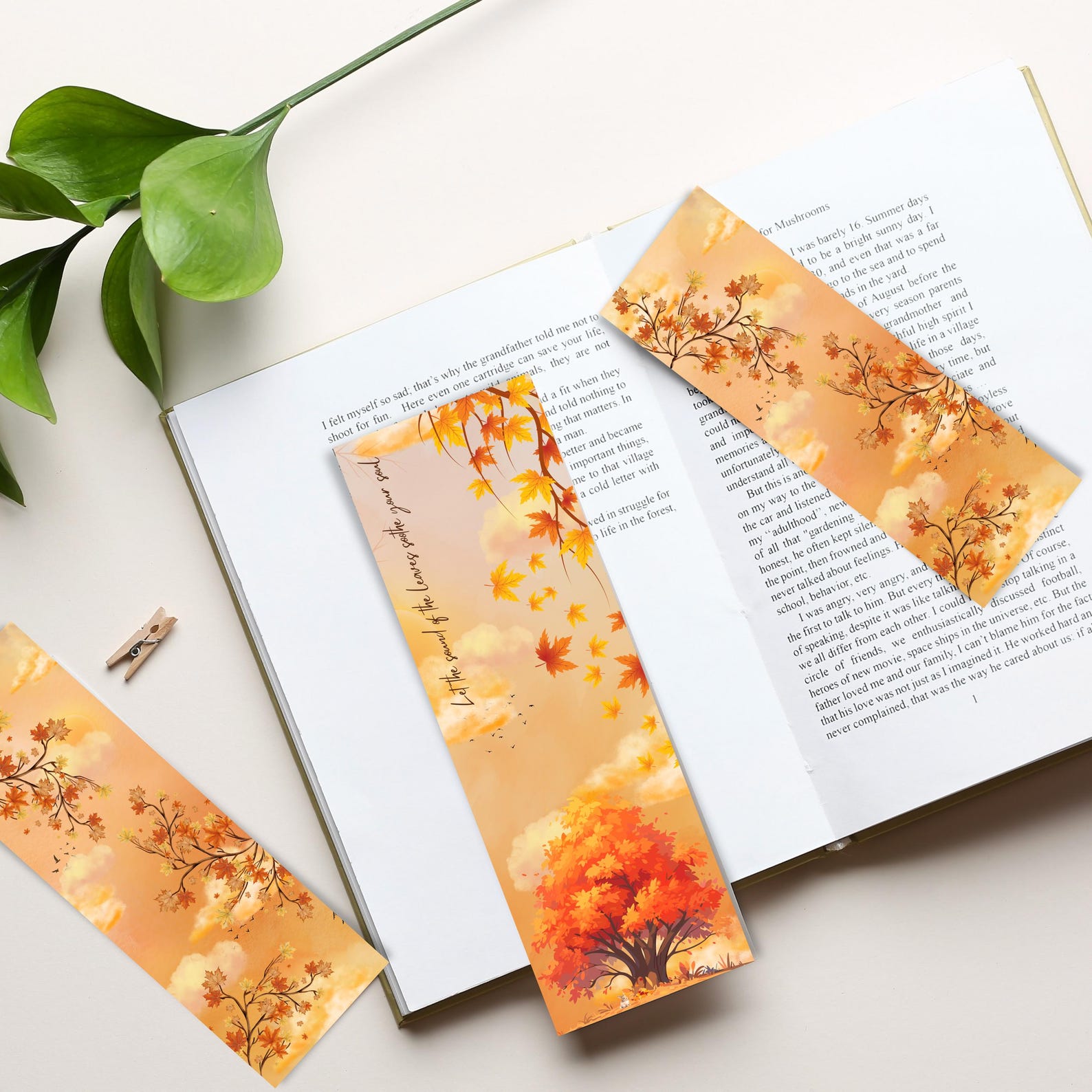 Autumn Reading Bookmark Designs Motivational Bookmark Quotes Print ...