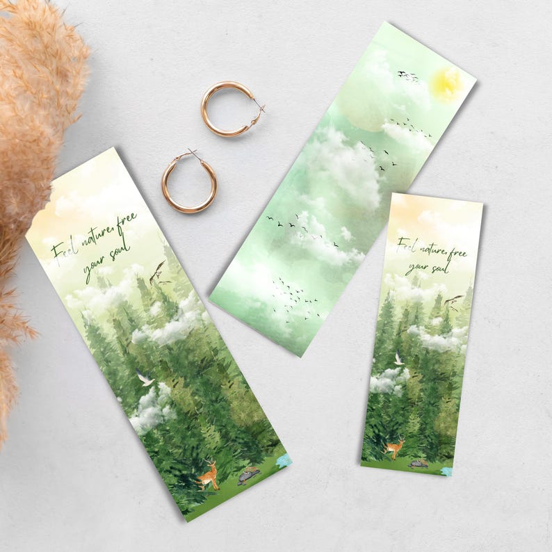 Tree Watercolor Bookmark Designs Motivational Bookmark Quotes Print ...