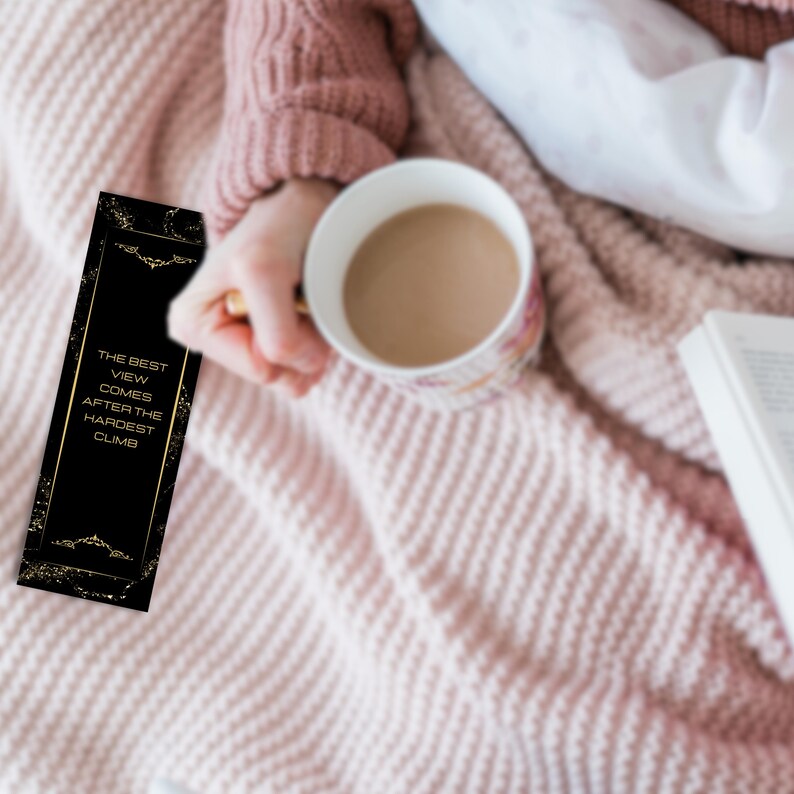 Black/gold Bookmark Quotes Sublimation Bookmark Designs Print Templates ...