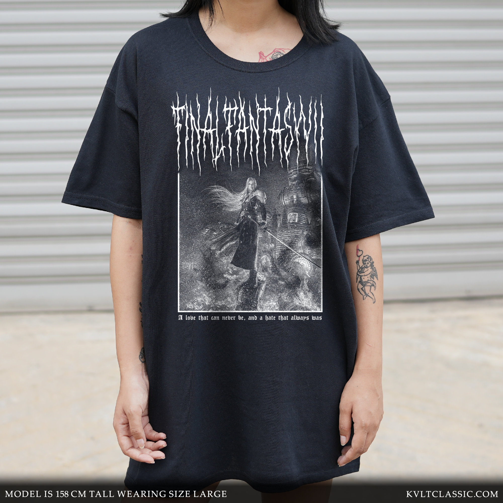 Final Fantasy VII Black Metal T-shirt, Unisex FF7 Sephiroth Video Game ...