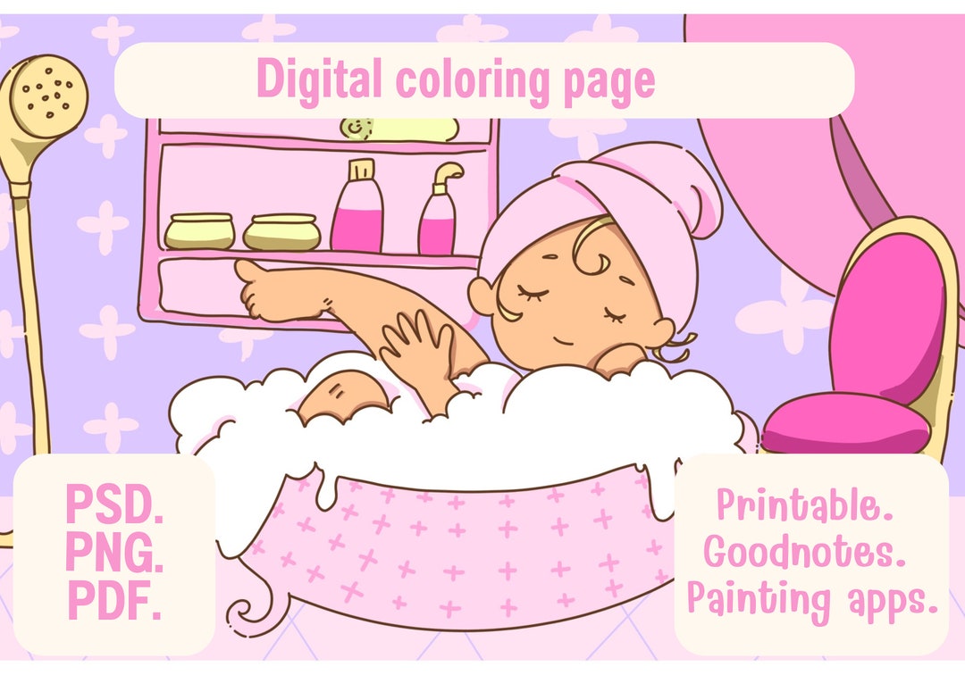 Digital Coloring Page PNG PSD PDF Goodnotes Procreate printable - Etsy