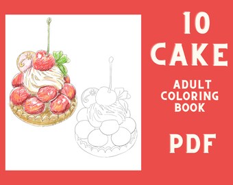 40 Sweets Coloring Page, Cakes Coloring Book, Desserts Coloring Book ...