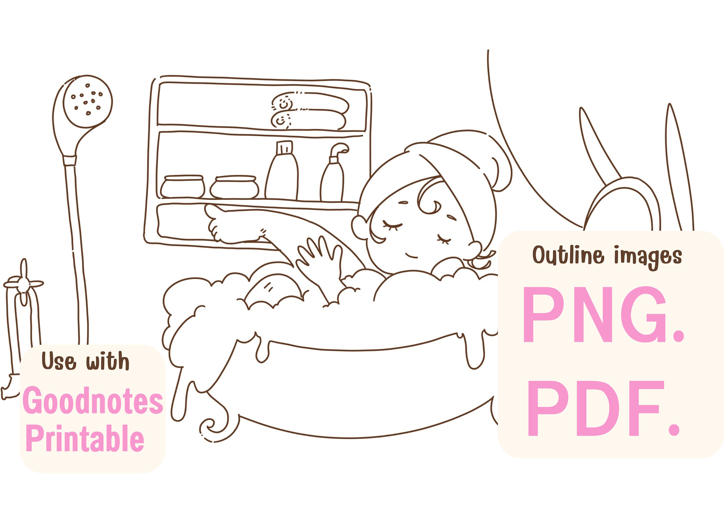 Digital Coloring Page PNG PSD PDF Goodnotes Procreate printable - Etsy