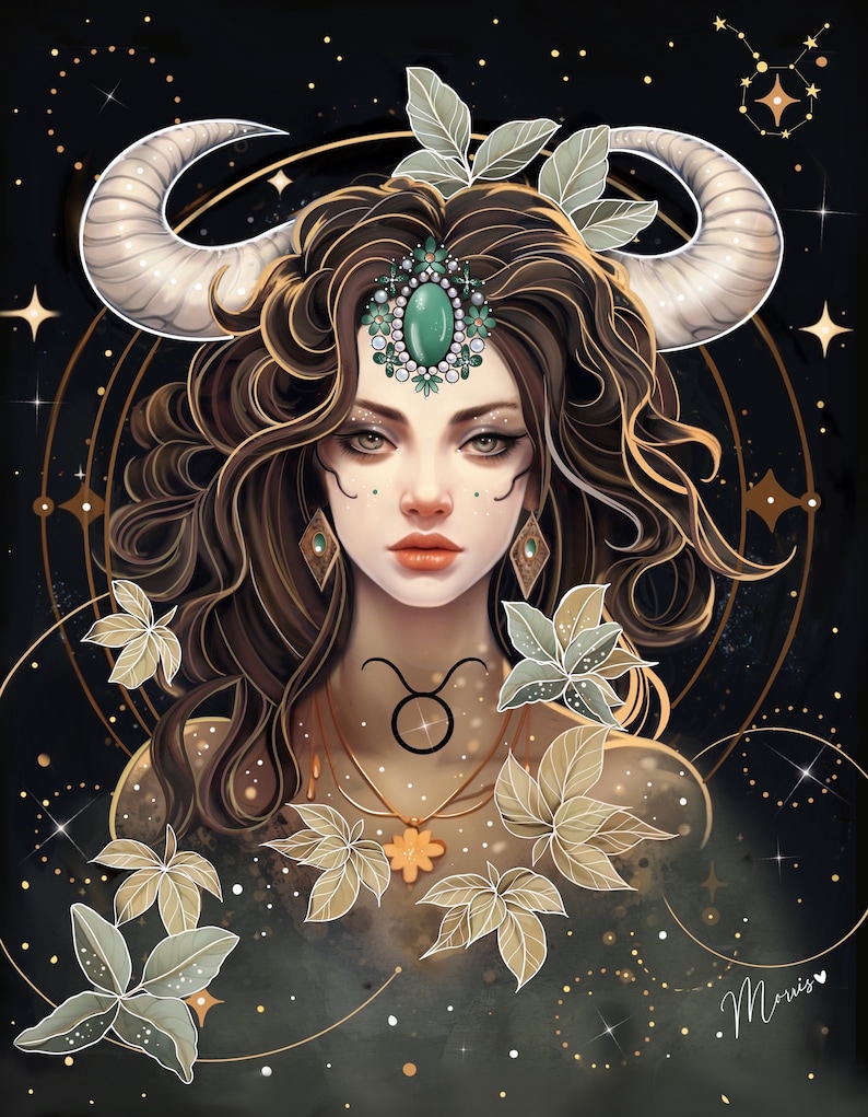 Taurus Zodiac Astrological Goddess Print - Etsy
