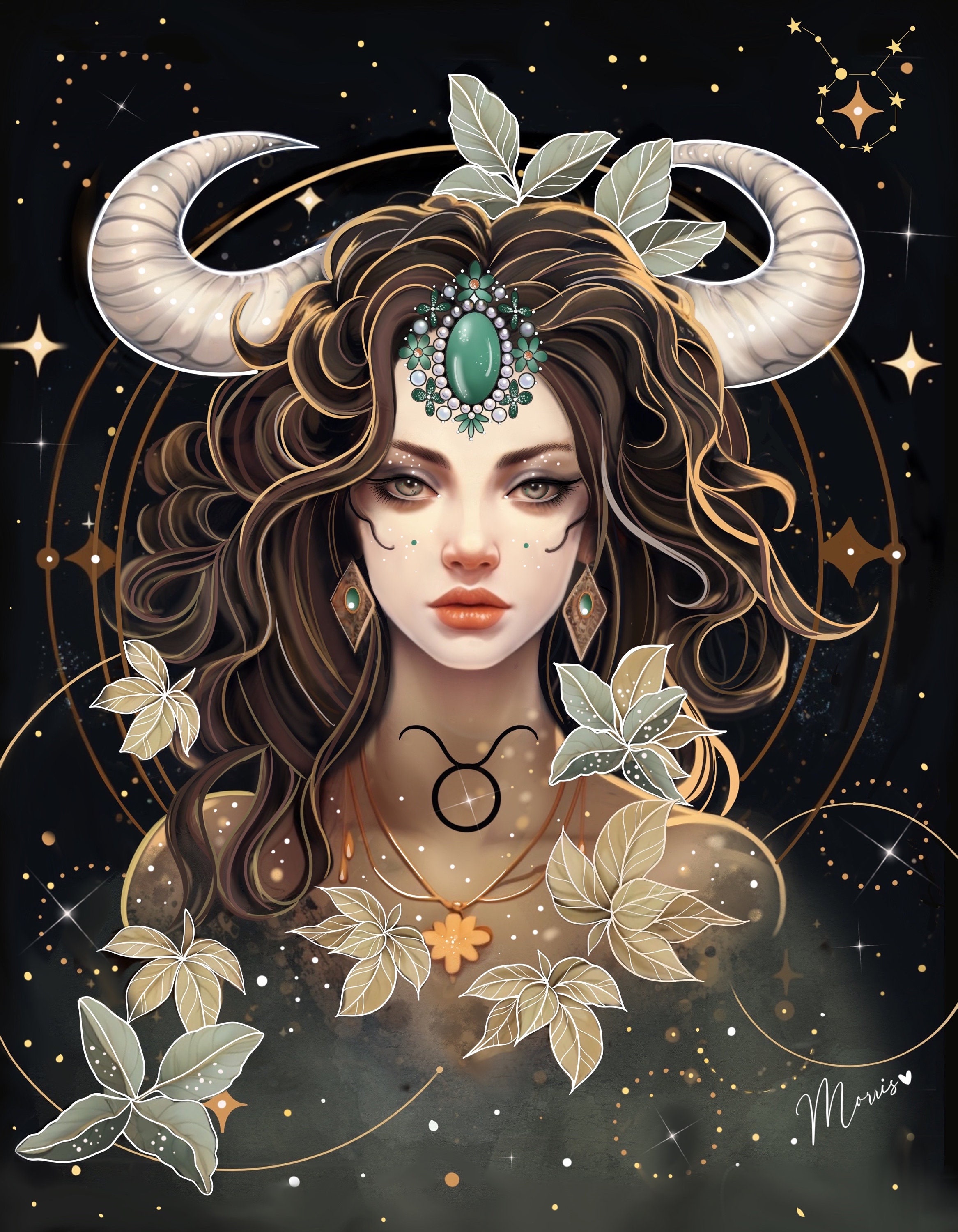 Taurus Zodiac Astrological Goddess Print - Etsy