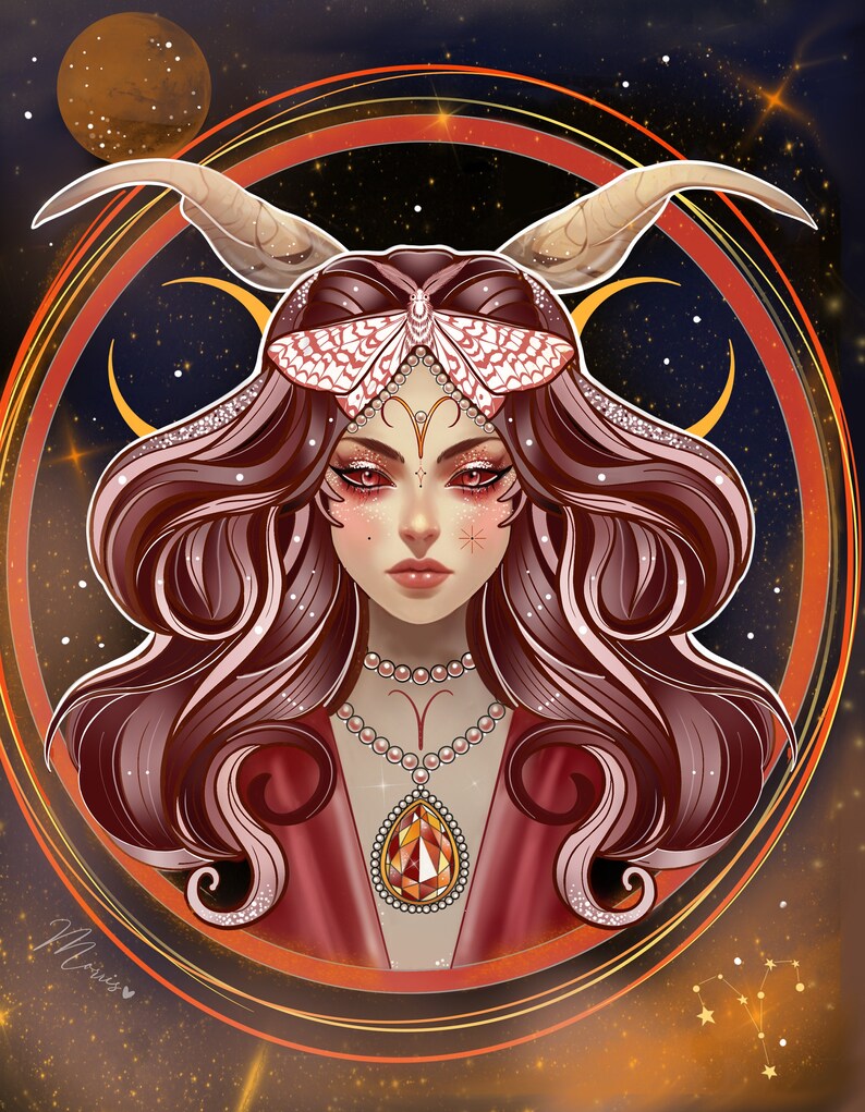 Aries Zodiac Astrological Goddess - Etsy