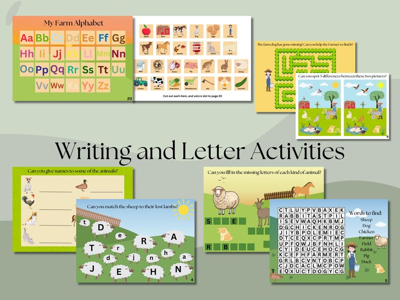 Farm Busy Book Printable for Toddlers – Preschool Learning Activities ...