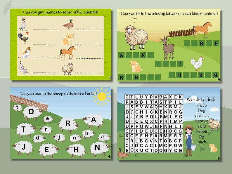 Farm Busy Book Printable for Toddlers – Preschool Learning Activities ...