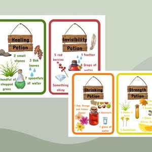 Mud Kitchen Potions Recipe Cards, Printable Nature Play Learning ...