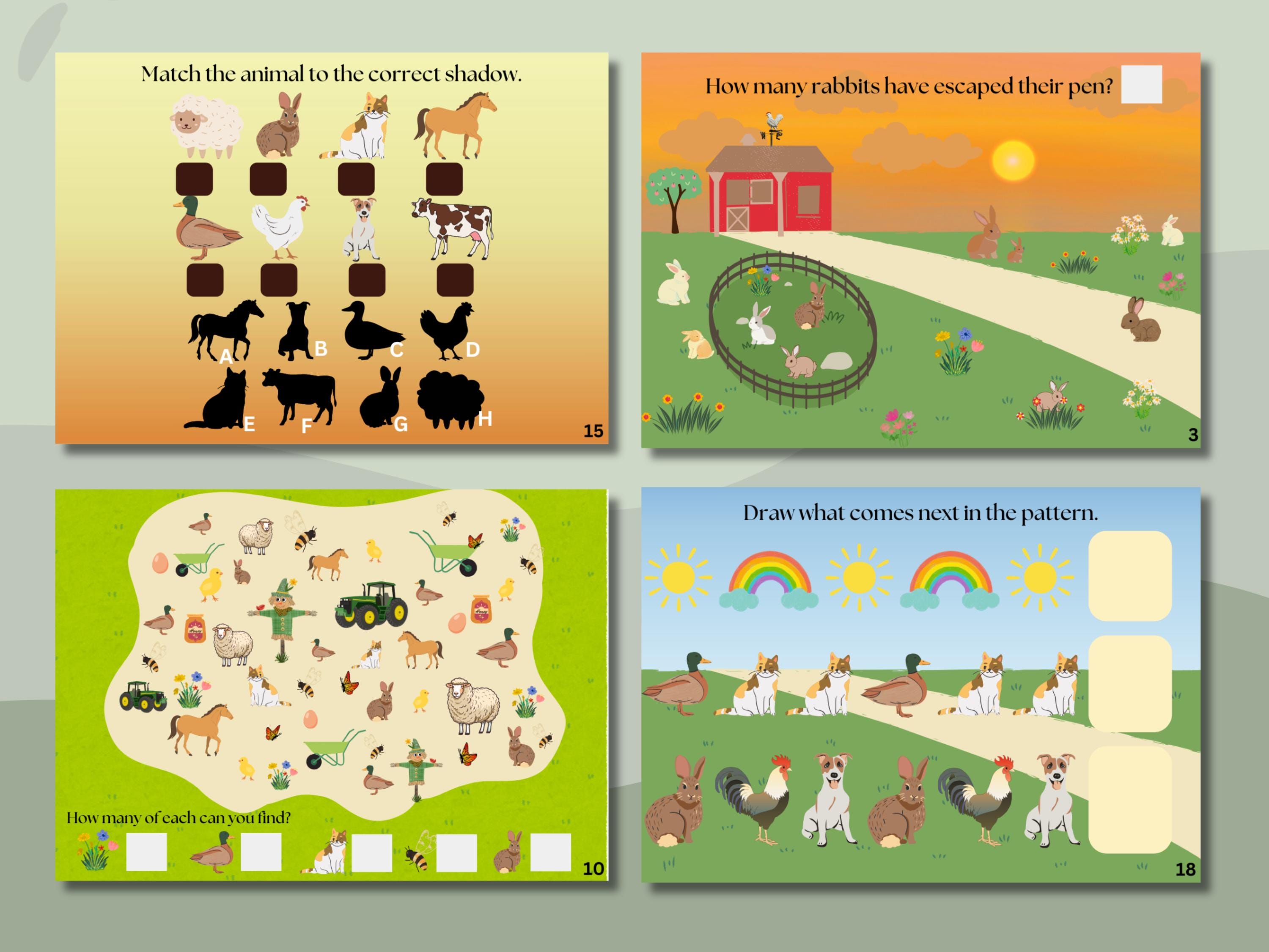 Farm Busy Book Printable for Toddlers – Preschool Learning Activities ...