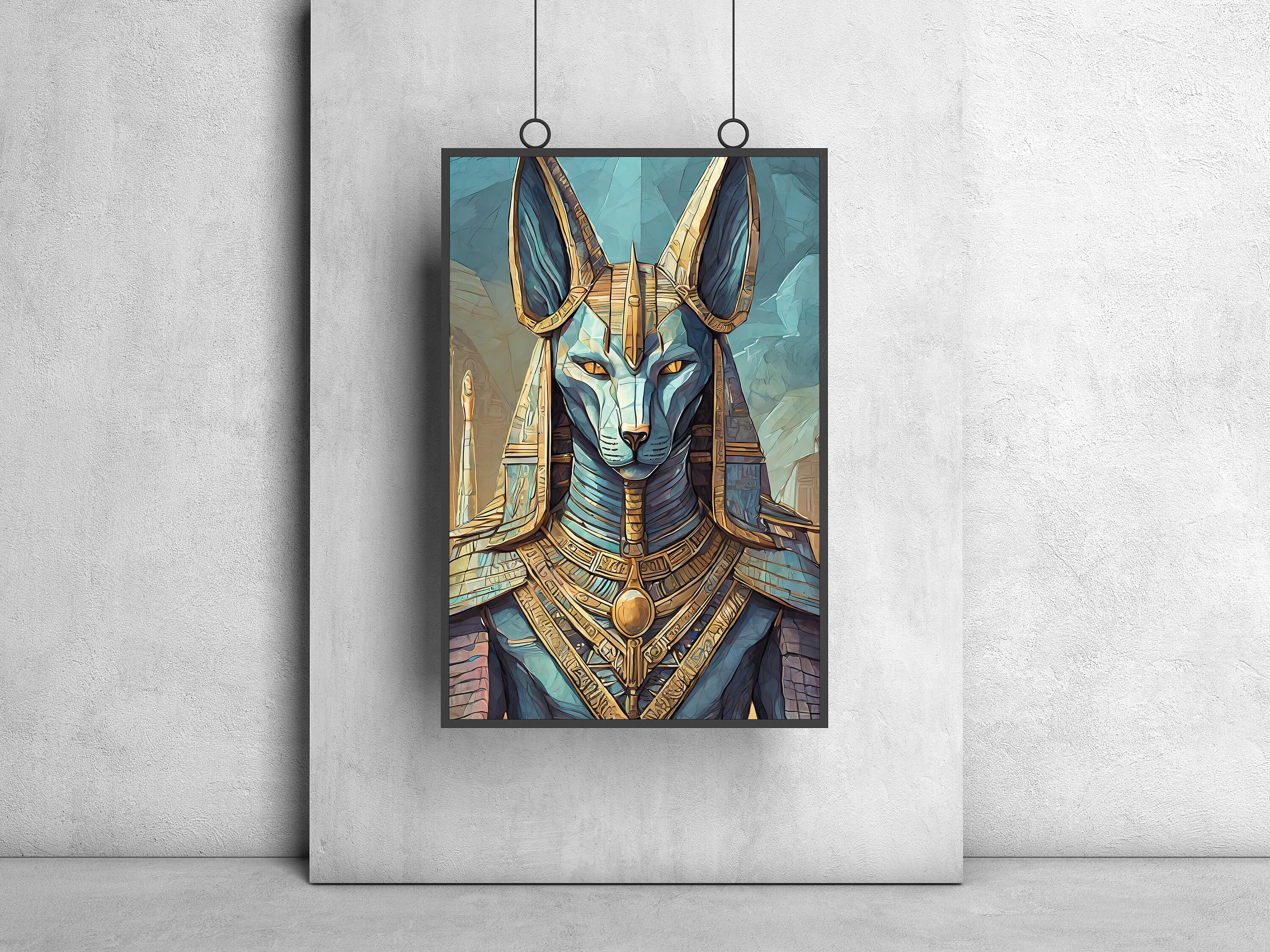 Egyptian God Anubis Poster With Pastel Colors Decor for House Living ...