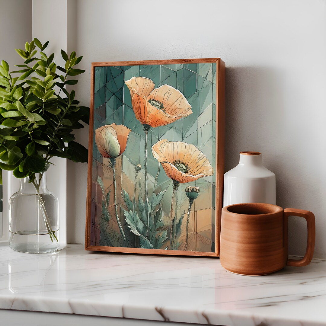 California Violet Flower Poster With Pastel Colors Decor for House ...