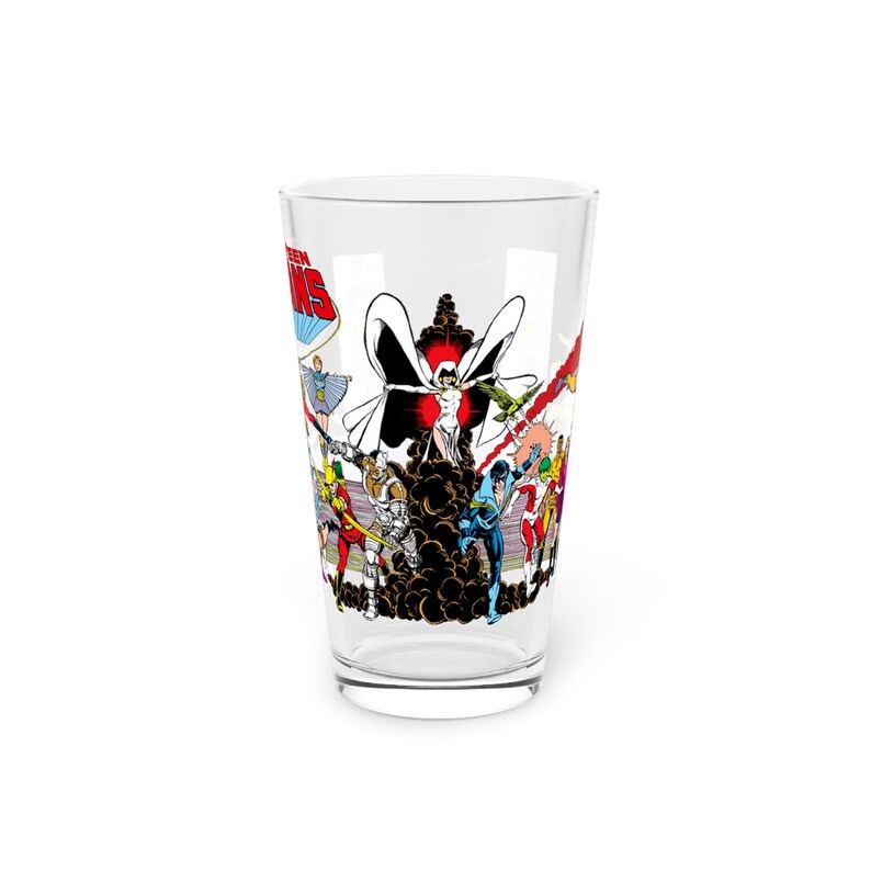 Teen Titans Pint Glass, 16oz George Perez Art DC Comics Who's Who Raven ...