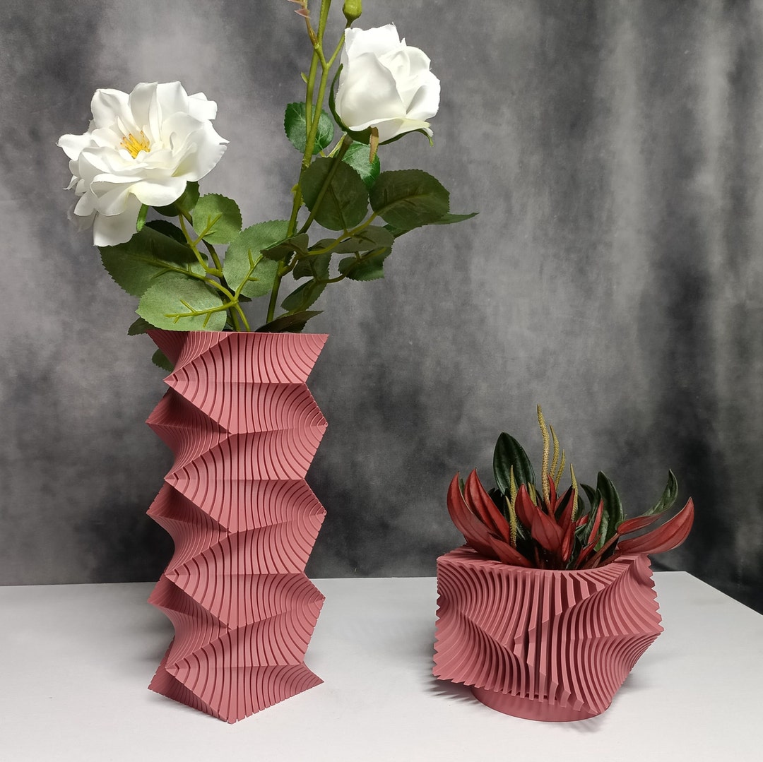 Sophisticated 3D Printed Geometric Vase 'anio' for Dried Flowers ...