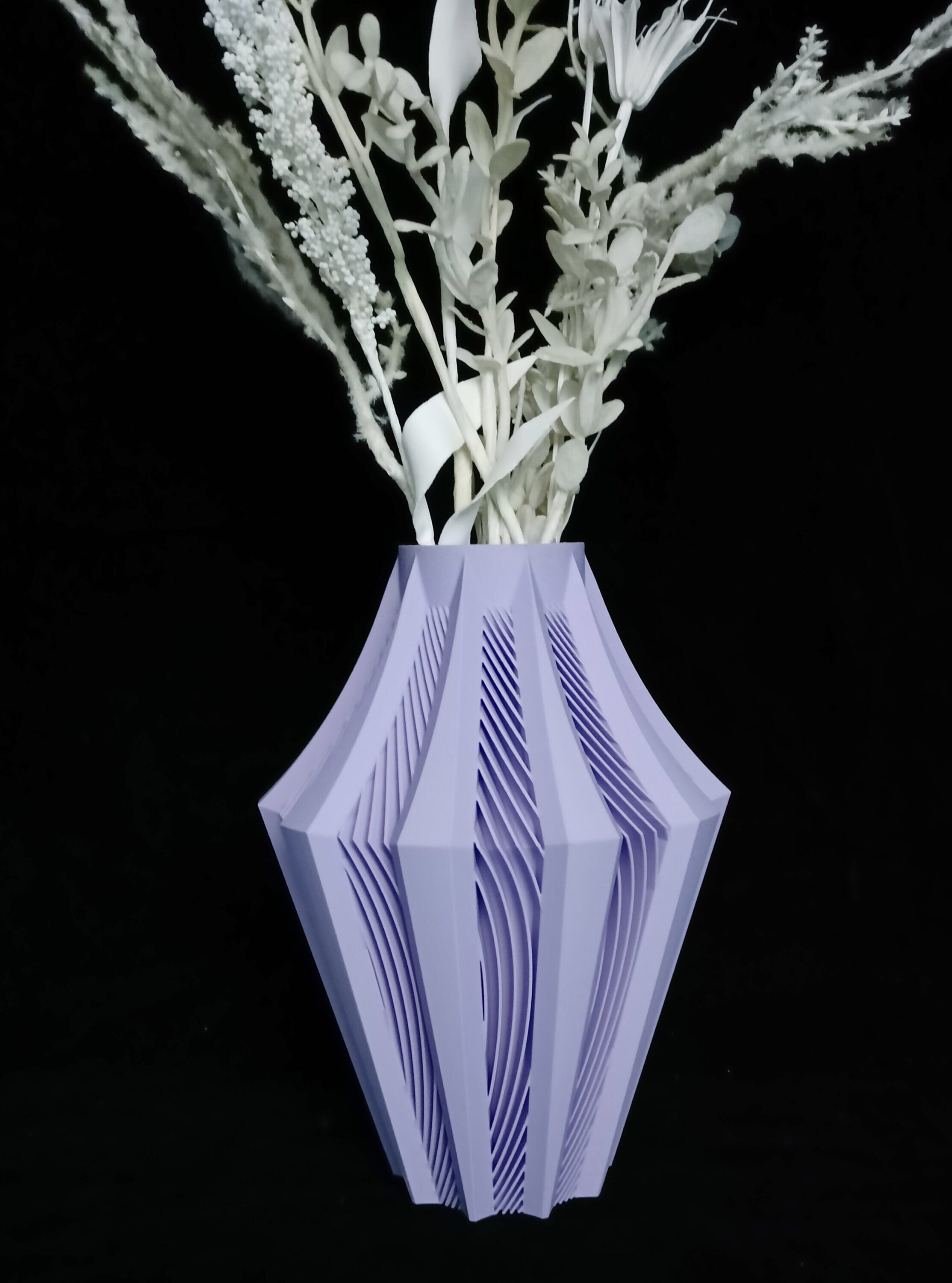 Contemporary 3D Printed Geometric Vase 'walo' for Dried Flowers, Minimalistic Centrepiece for ...