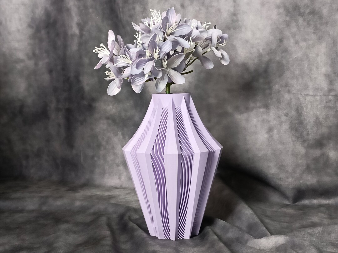 Contemporary 3D Printed Geometric Vase 'walo' for Dried Flowers, Minimalistic Centrepiece for ...