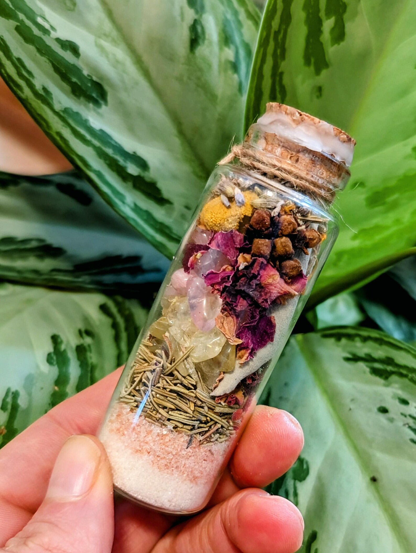Intention Spell Jar: Herbs, Crystals, and Dried Flowers - Etsy