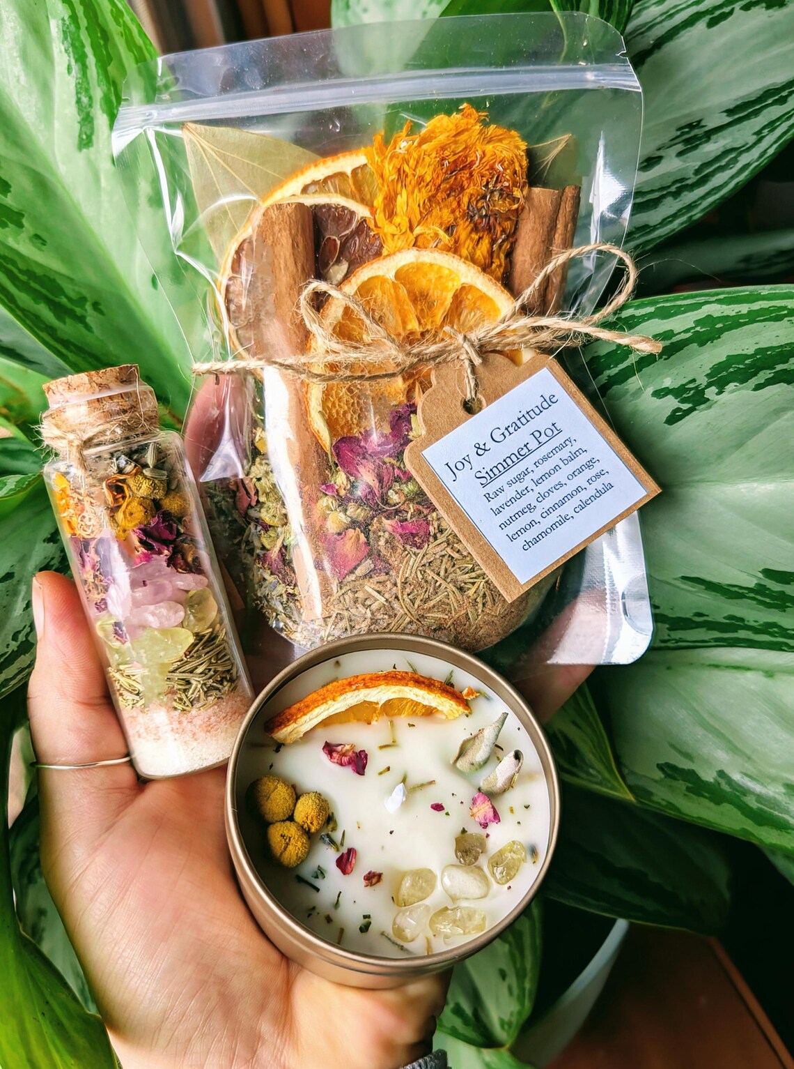 Happiness Intention Set: Beeswax Candle, Simmer Pot & Intention Jar - Etsy