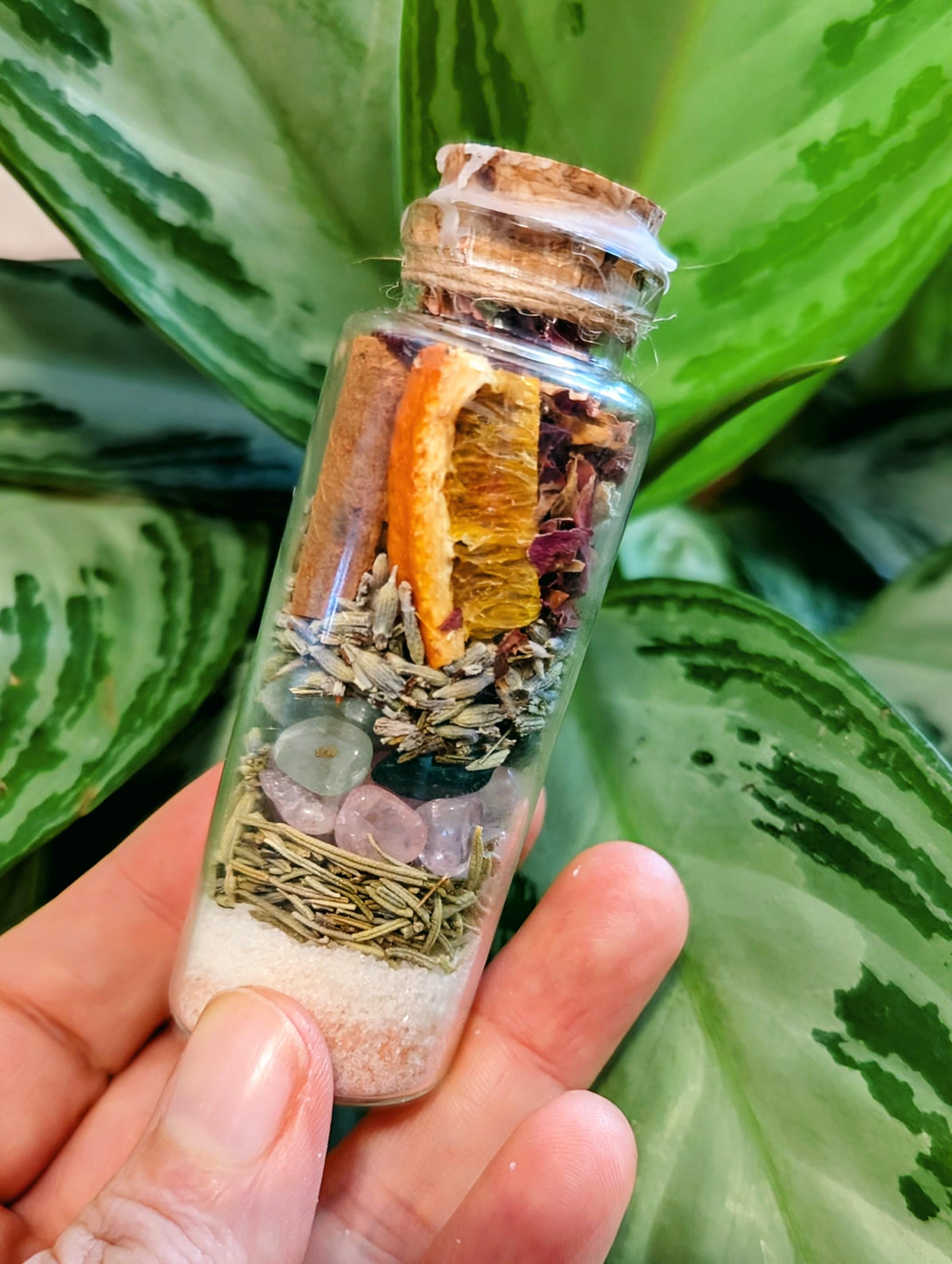 Intention Spell Jar: Herbs, Crystals, and Dried Flowers - Etsy