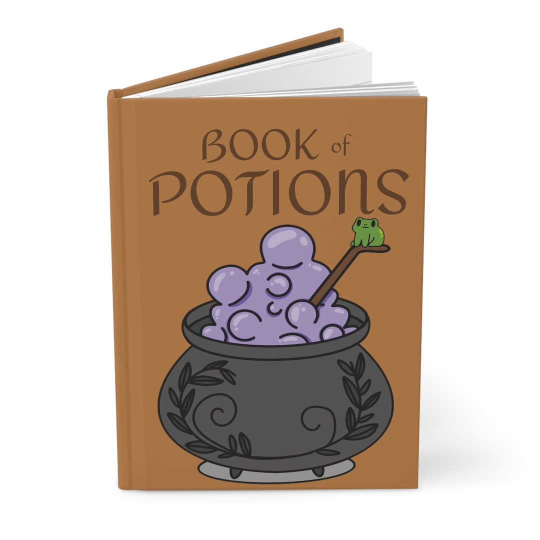 Book of Potions frog and Cauldron Hardcover Matte Journal - Etsy