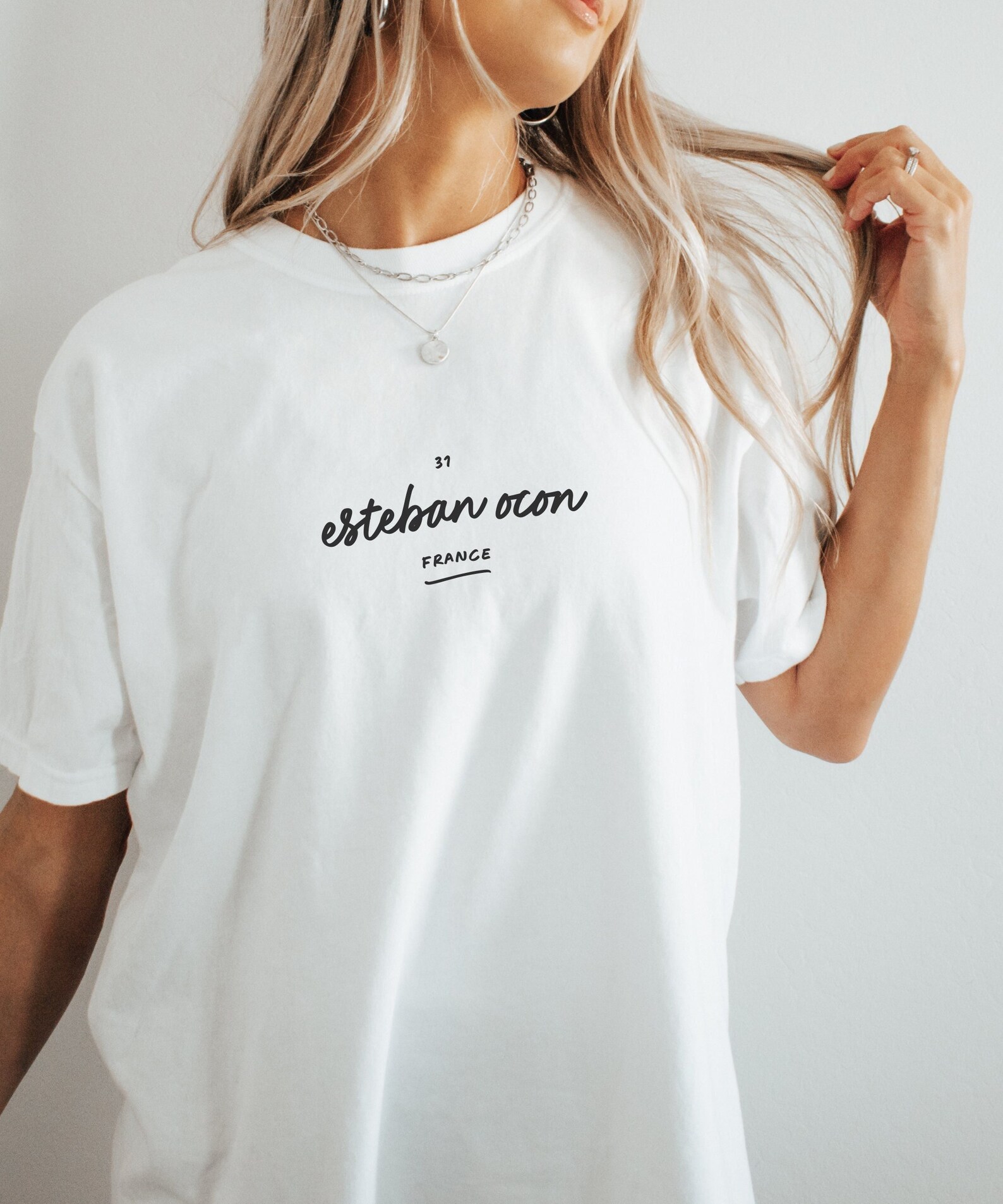Comfort Color, Esteban Ocon, Handwritten, Formula One Driver, Graphic T ...