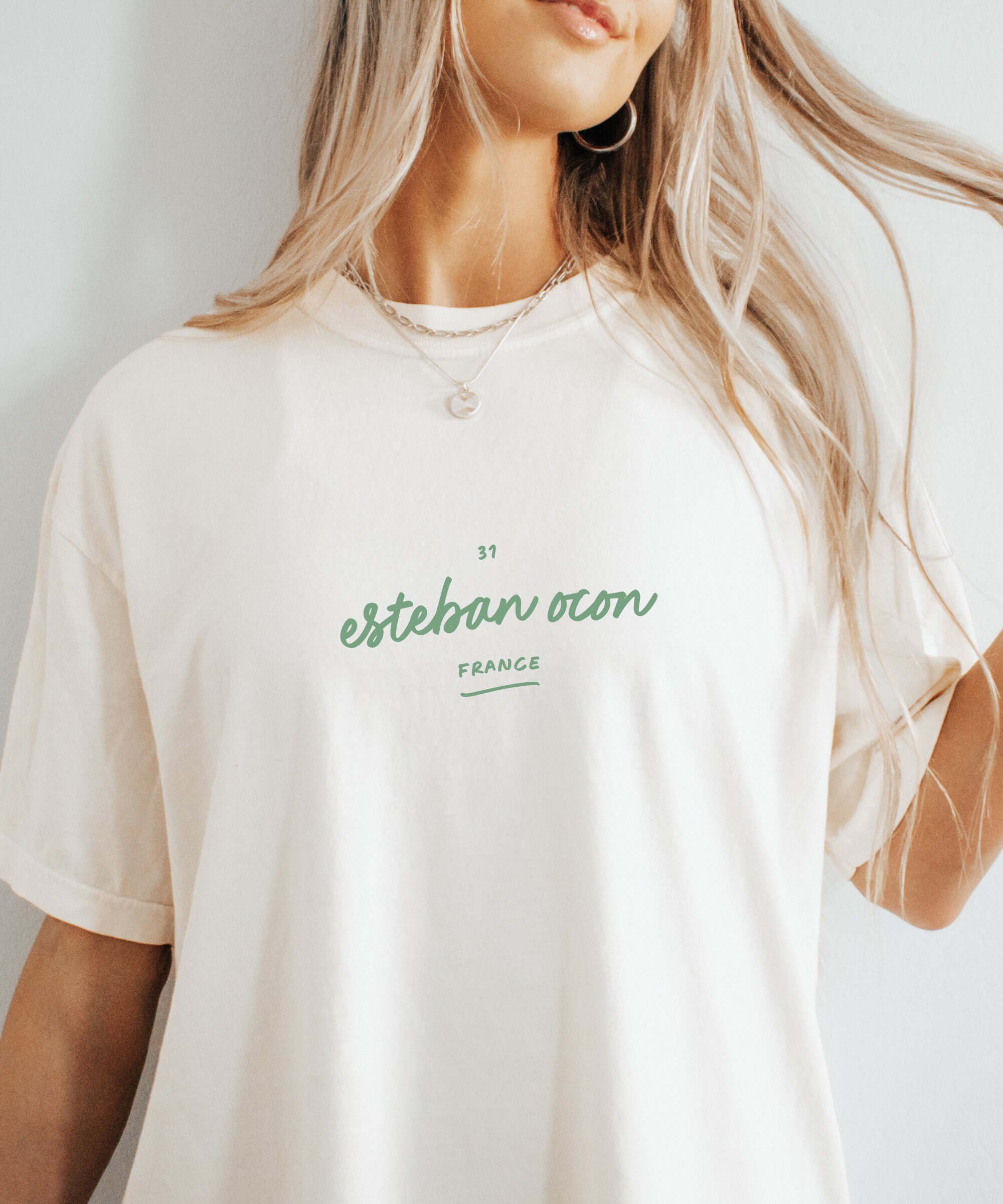 Comfort Color, Esteban Ocon, Handwritten, Formula One Driver, Graphic T ...