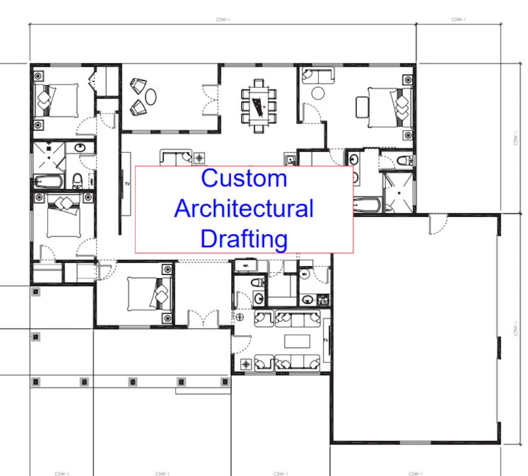 Custom Architectural Drafting, House Plan Drawing, Floor Plan Layout or ...