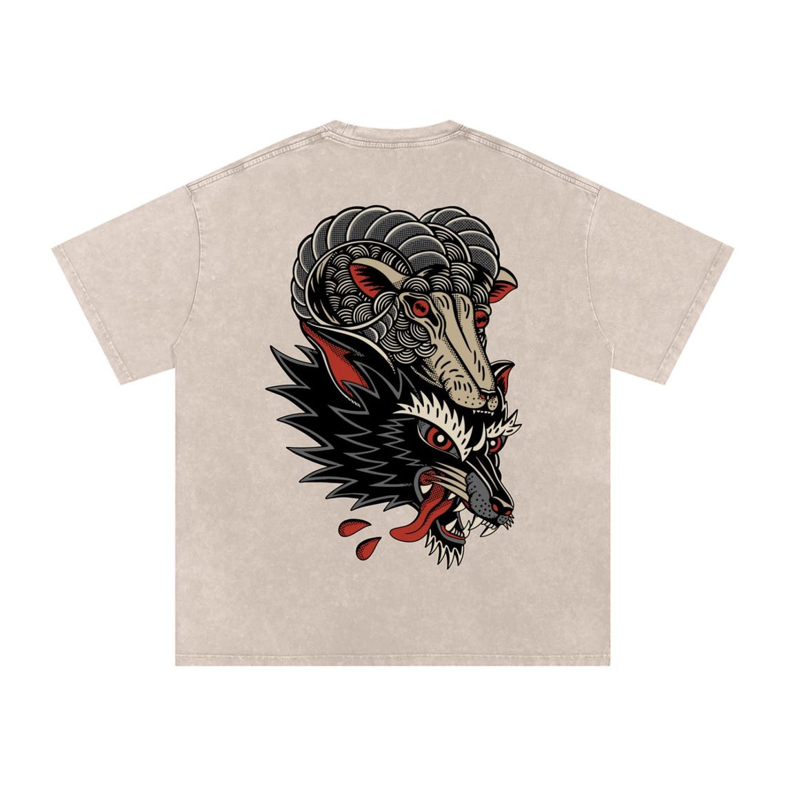 Wolf in Sheep's Clothing Tattoo Shirt: American Traditional Graphic Tee ...