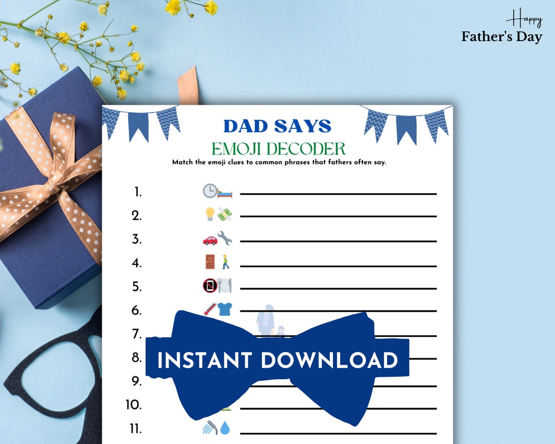 Father's Day Emoji Pictionary Game: Dad Jokes (digital Download) - Etsy