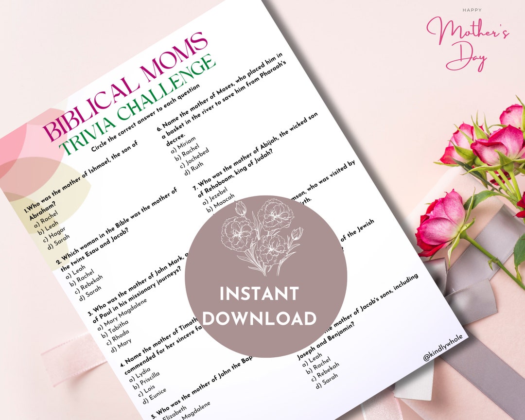 Mothers Day Trivia Printable Game, Fun Mothers Day Quiz for Adults ...