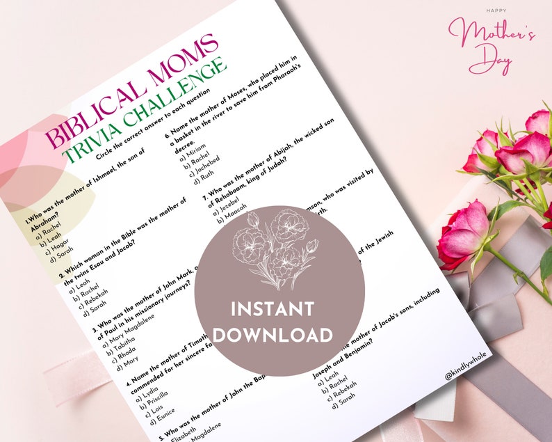 Mothers Day Trivia Printable Game, Fun Mothers Day Quiz for Adults ...