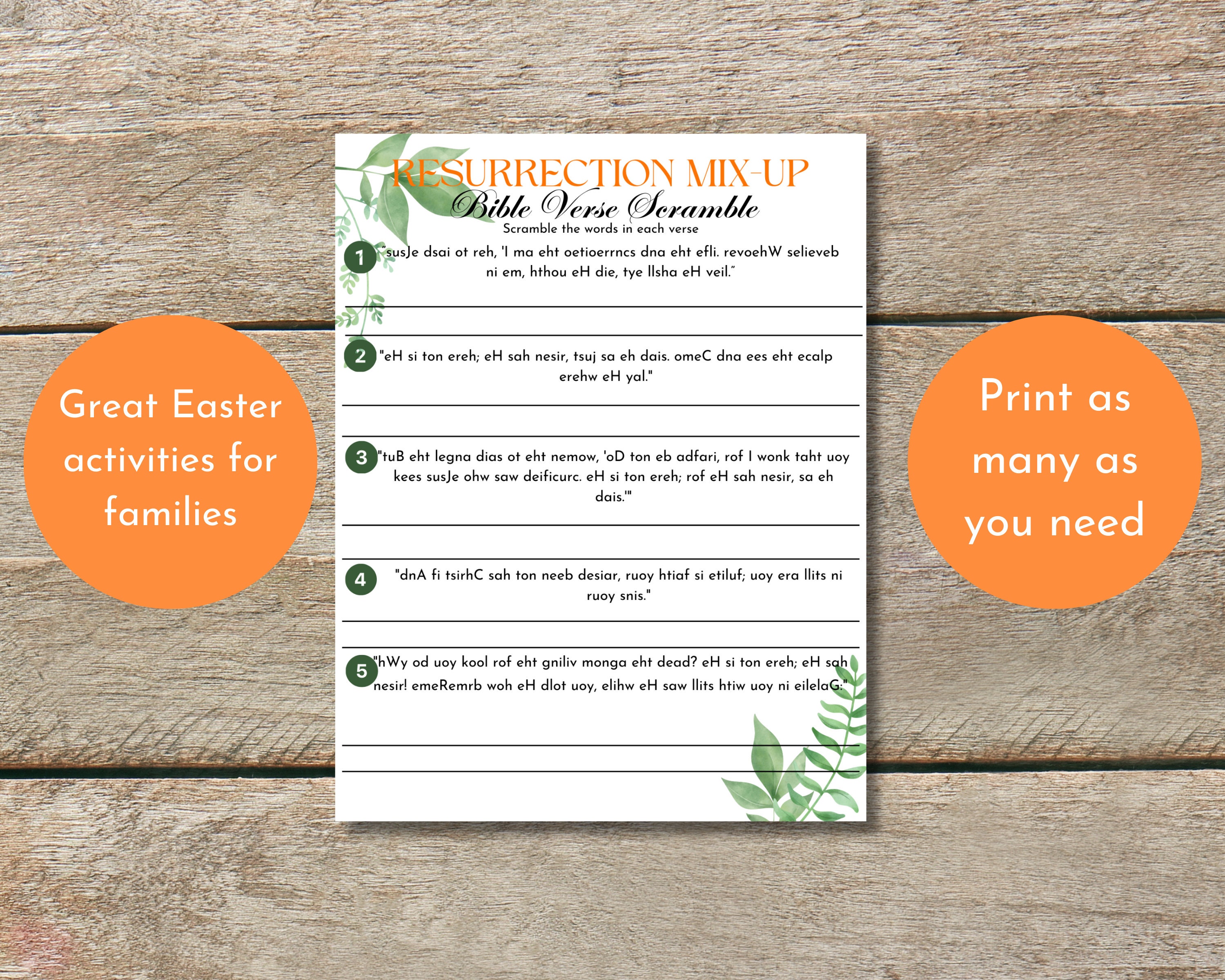 Easter Bible Verse Scramble Game, Printable Easter Games, Party Games ...