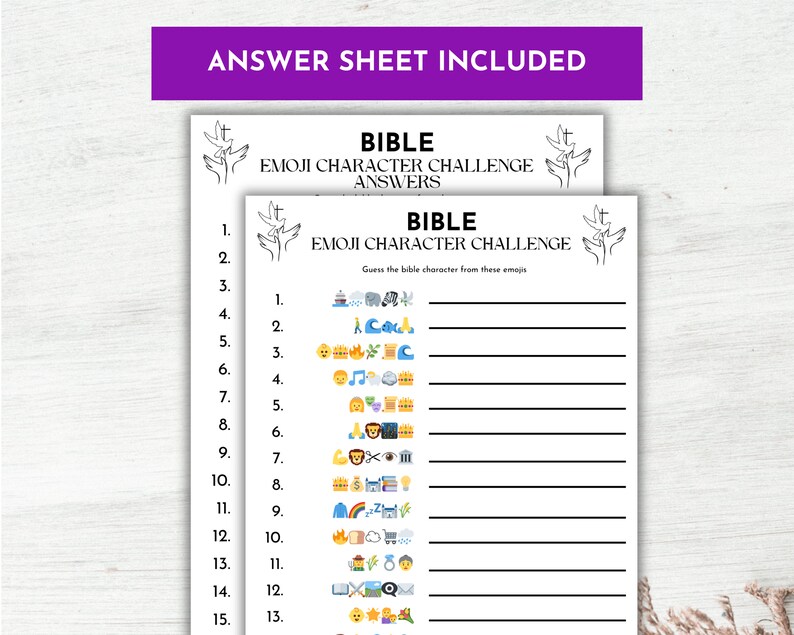 Bible Emoji Pictionary Game: Church Activity (digital Download) - Etsy
