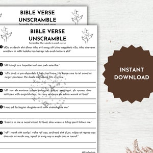 Bible Verse Unscramble Game, Printable Bible Games, Party Games ...