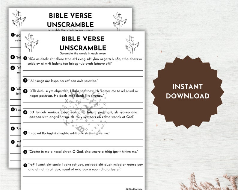 Bible Verse Unscramble Game: Fun Church Activity (digital Download) - Etsy