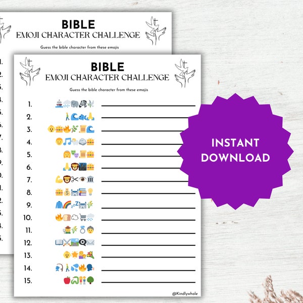 Bundle of 6 Religious Bible Guess the Emoji Games - Etsy Canada