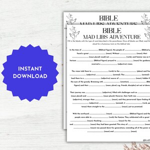 Bible Mad Libs Game: Printable Sunday School Activity (instant Download ...