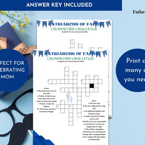 Father's Day Bible Crossword Puzzle: Printable Family Game (digital ...