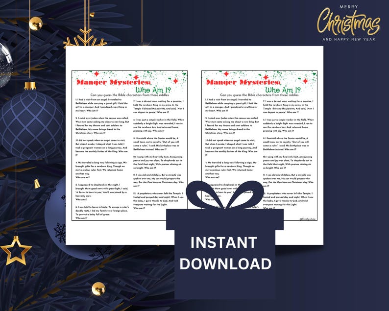 Nativity 'who Am I?' Christmas Game: Bible Character Riddles (digital ...