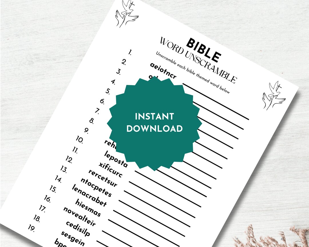 Bible Word Unscramble Game: Christian Easter Activity (digital Download ...