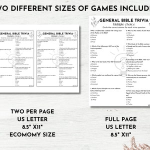 Printable Bible Trivia Game: Christian Quiz, Sunday School (digital ...