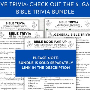 Printable Bible Trivia Game: Christian Quiz, Sunday School (digital ...