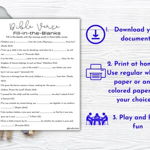 Bible Verse Fill-in-the-blanks Game - Fun and Inspirational Baby Shower ...