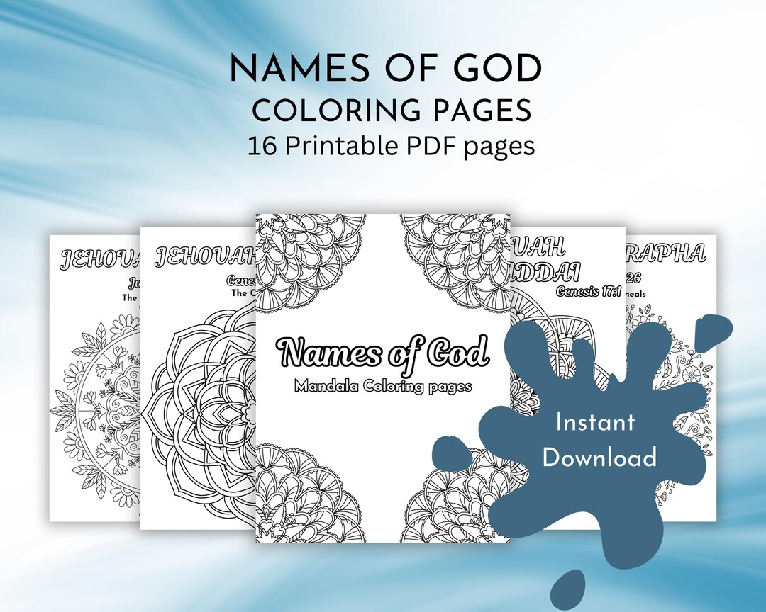 Names of God Coloring Book | 15 Pages of Faith-based Christian Coloring ...